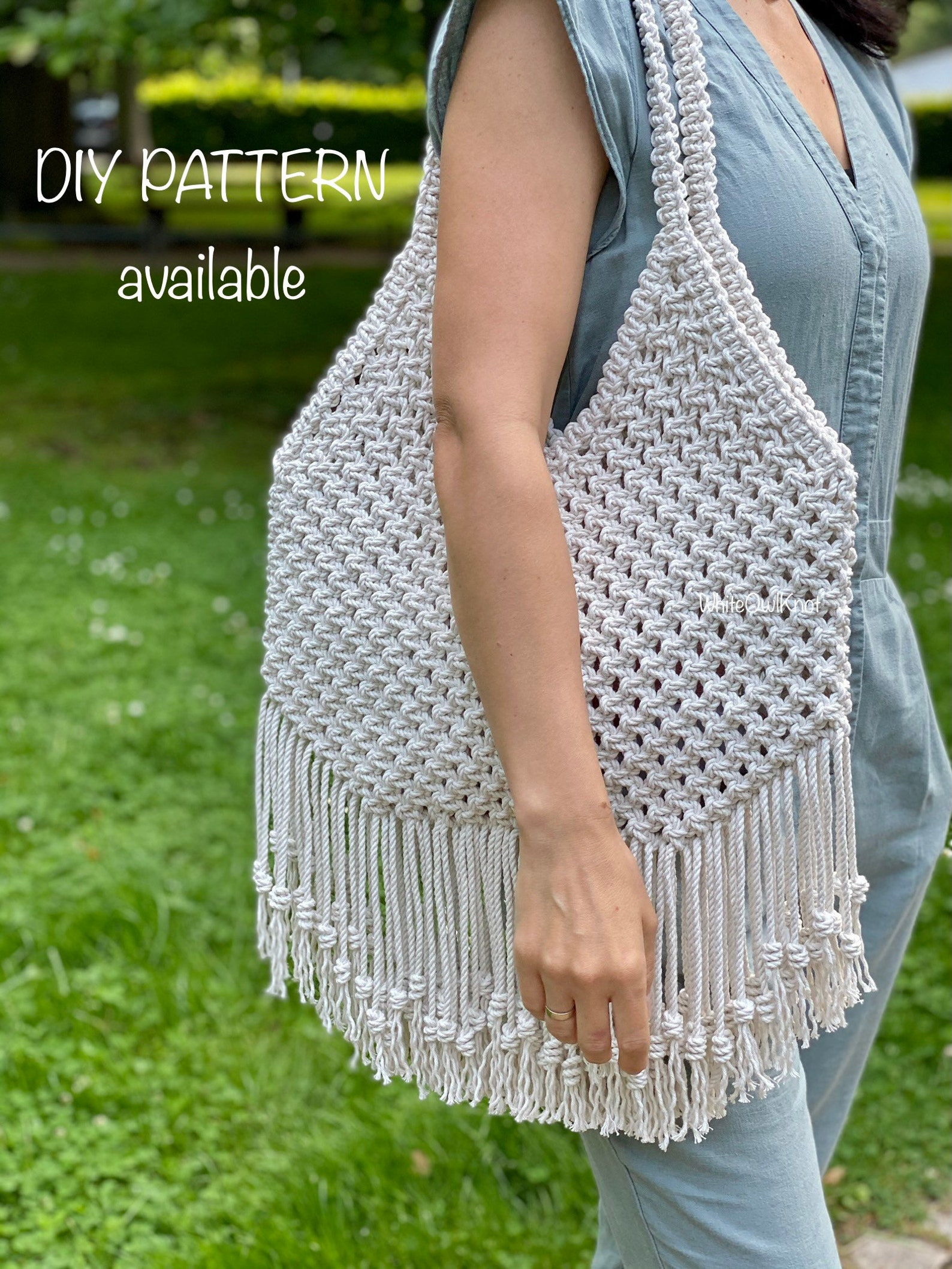 Macrame Market Shoulder Bag PDF Pattern DIY Macrame Boho | Etsy