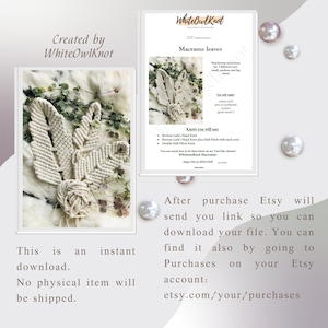 PDF Pattern Macrame Leaves, Macramé Pattern BEGINNER, Macrame Leaf ...