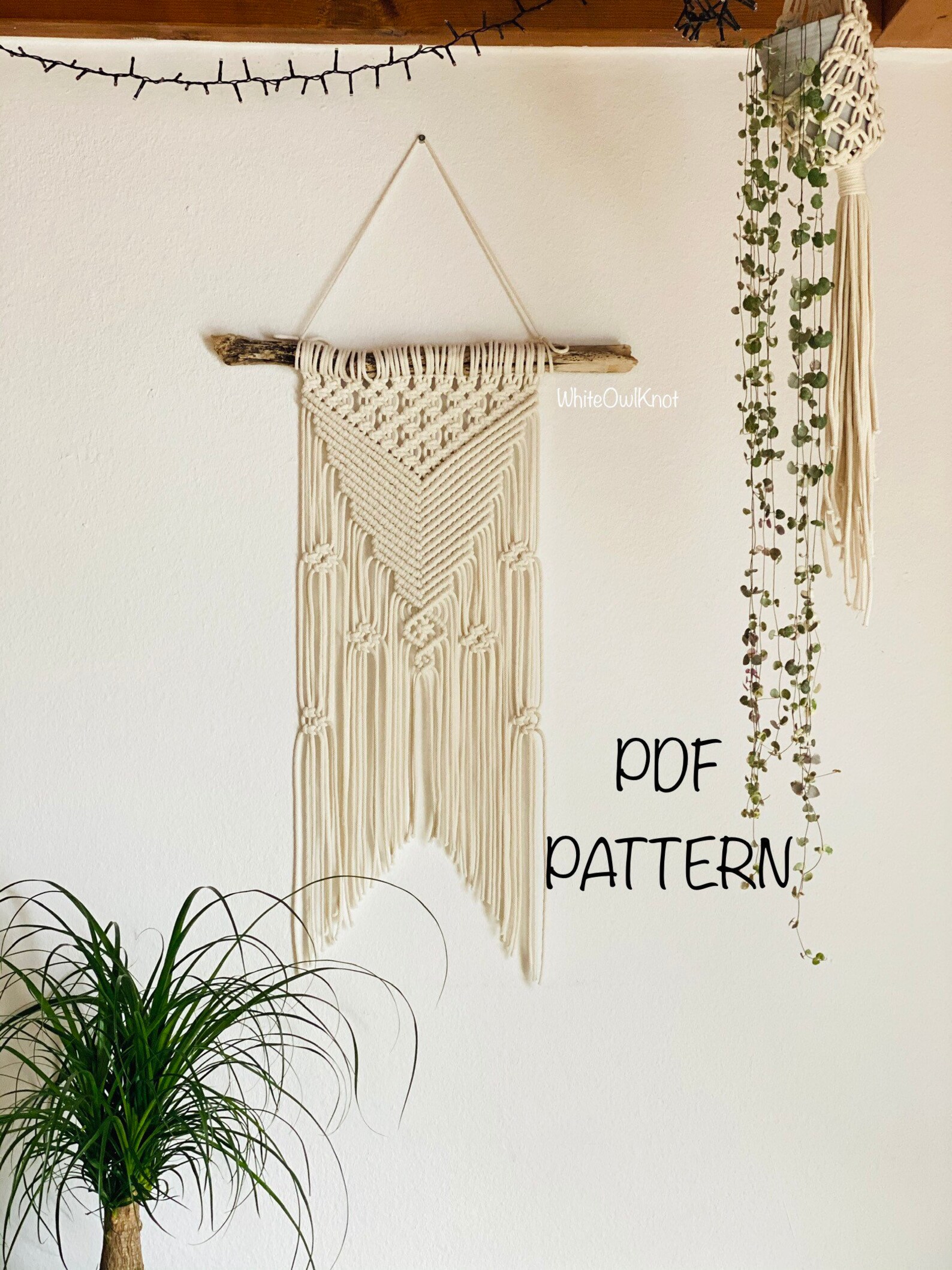 PDF Pattern Macrame Wall Hanging Macrame Tutorial BEGINNER - Etsy