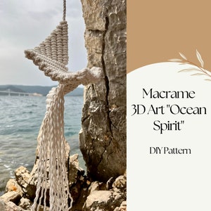 Macrame Pattern 3D Art "ocean Spirit", Beach House Decor, Coastal ...