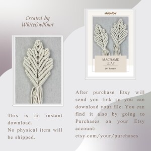 DIY Macrame Leaf Pattern. Tep-by-step DIY PDF Pattern: Create Stunning Floral Macramé Designs ...