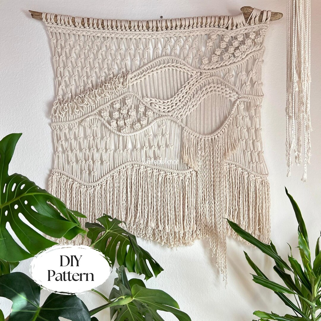 DIY Macraweave Wall Hanging, PDF Pattern and Macrame Knots and ...