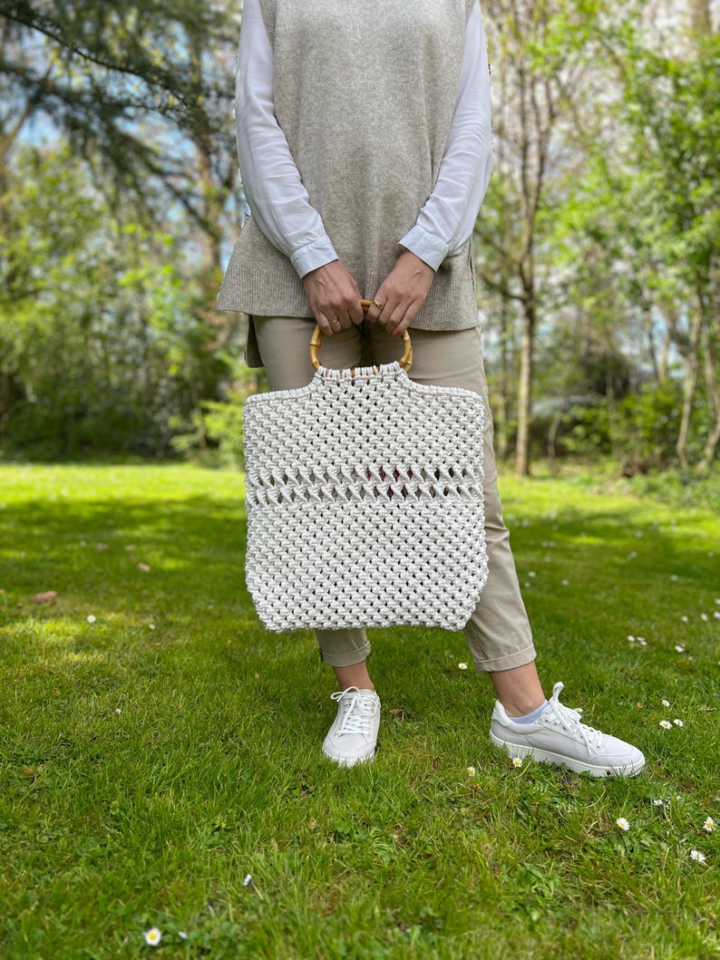 Macrame Tote Bag Pattern PDF With Full Video Tutorial, DIY Handbag ...