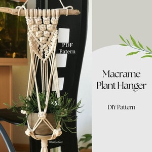 Macrame Plant Hanger PDF Pattern, Wall Plant Hanger DIY, Macramé ...