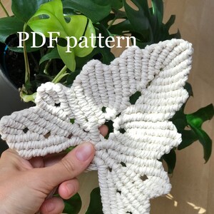 DIY Pattern Big Macrame Leaf. Macramé Pattern for Beginners. Floral ...