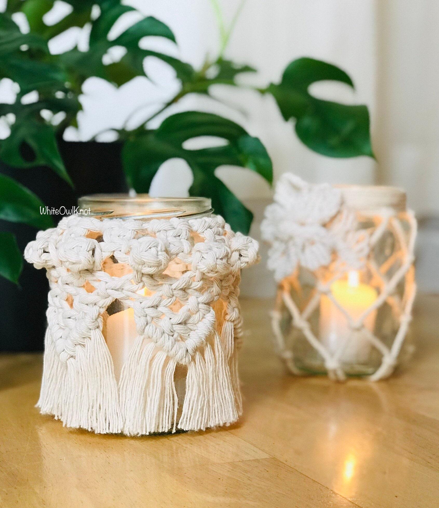 Set of 2 Macrame Jar Cover Patterns PDF – Detailed Macrame Tutorial ...