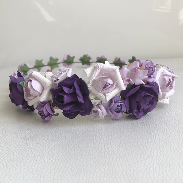 Purple Flower Crown - Etsy