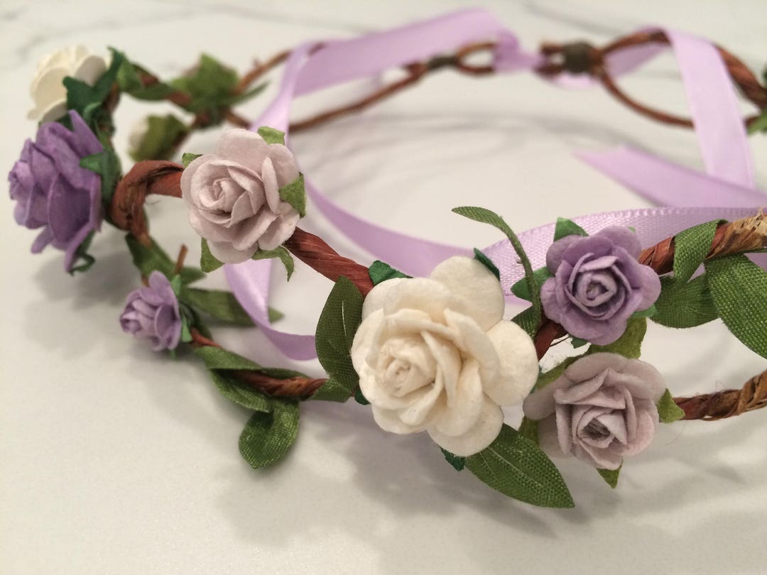 Victorian Lilac Crown Flower Girl Crown Lavender Rose Crown - Etsy