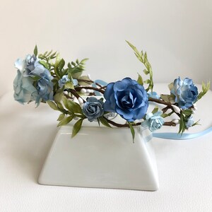 Handmade Blue Paper Rose Flower Crown: Wedding Hairpiece - Etsy