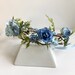Handmade Blue Paper Rose Flower Crown: Wedding Hairpiece - Etsy