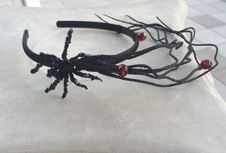 Spider Queen Crown Halloween Headband Black Widow and Bloody - Etsy