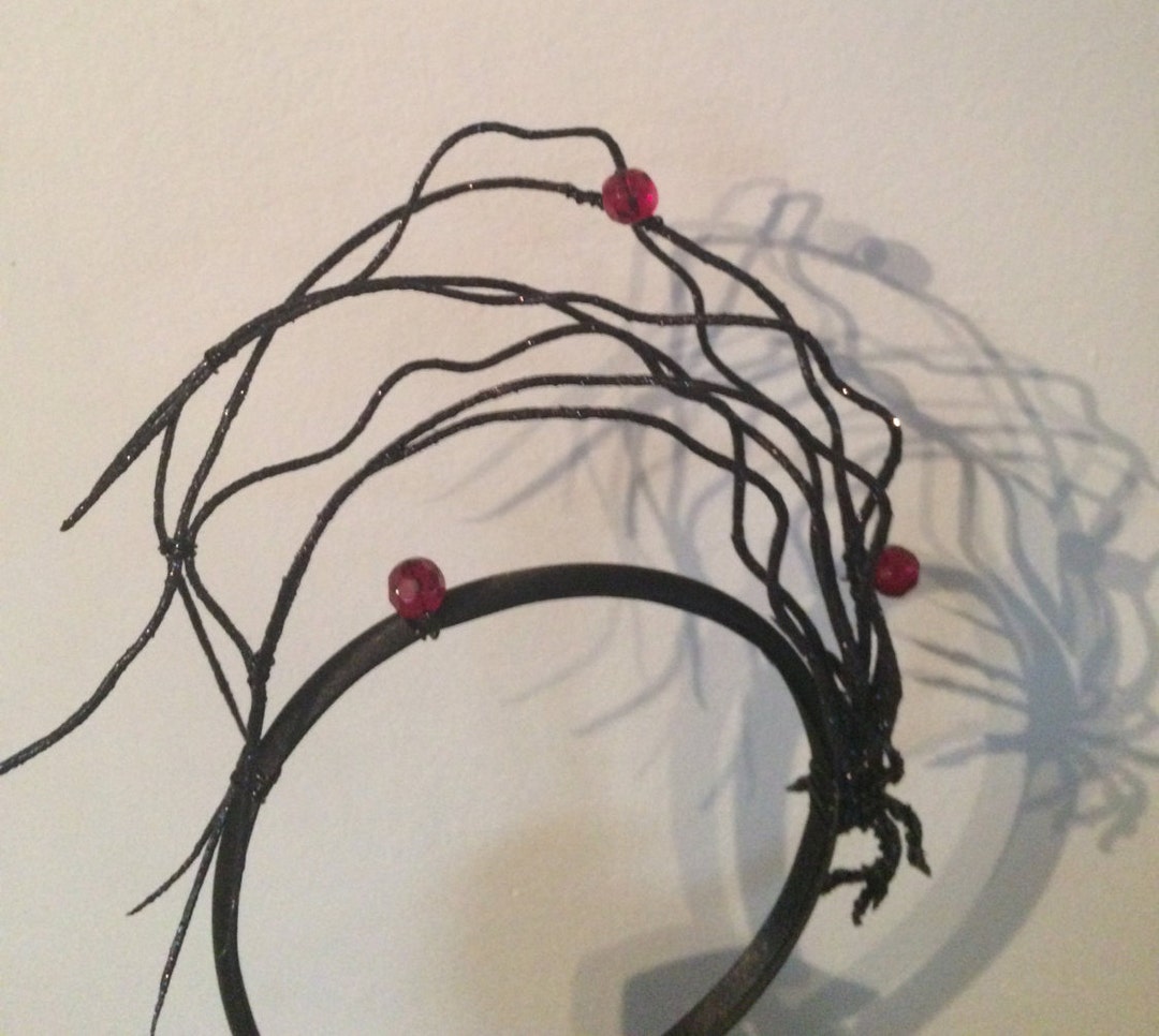 Spider Queen Crown, Halloween Headband, Black Widow and Bloody Red ...