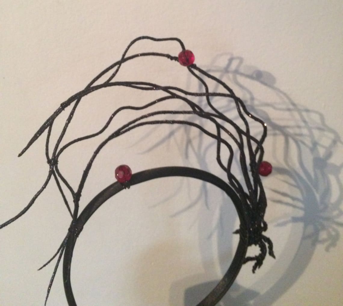 Spider Queen Crown Halloween Headband Black Widow and Bloody - Etsy