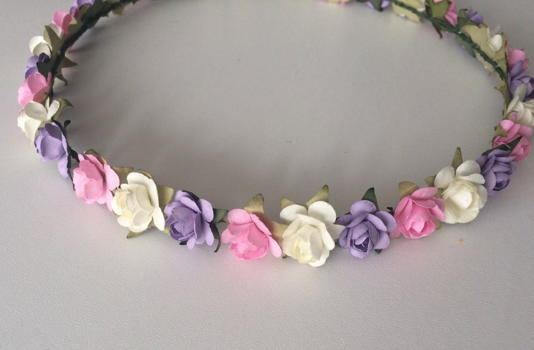Easter Crown, Flower Girl Crown, Toddler Headband, Pink Purple and ...