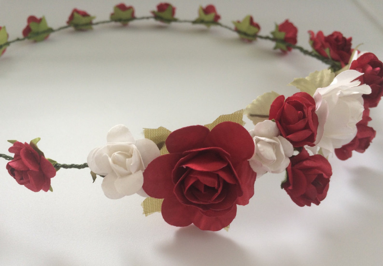 Flower Crown Red Rose Crown Flower Girl Headband - Etsy