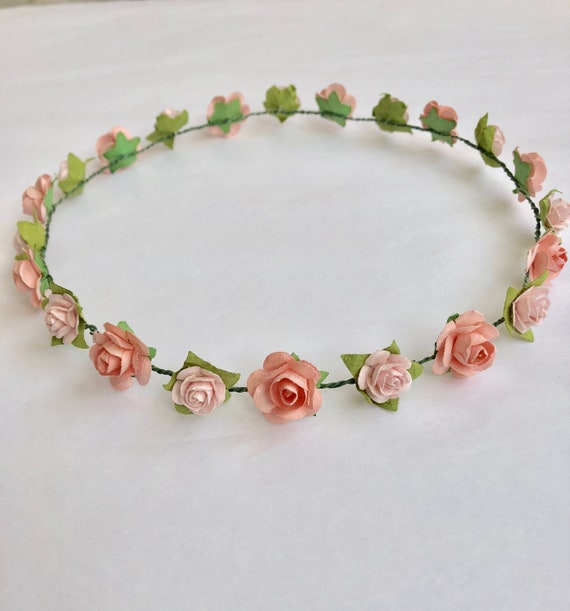 Wedding peach rose crown easter colors rose tiara american | Etsy