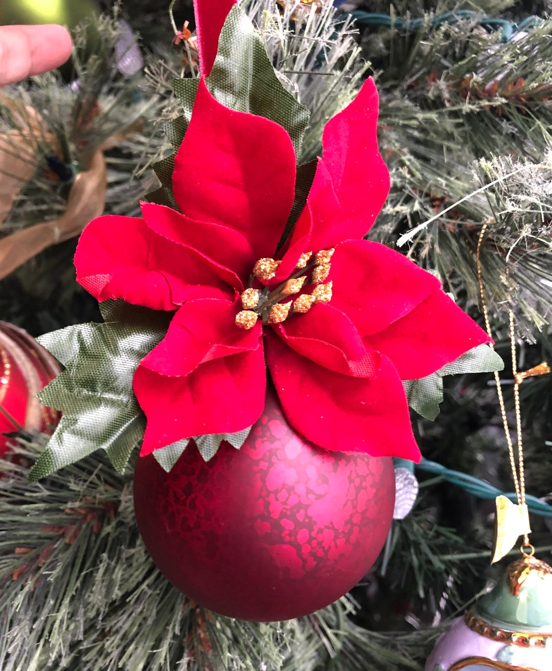 Red Christmas Tree Ornament, Christmas Ornaments, Red Glass Ornament ...