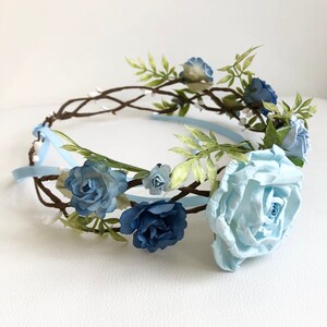 Handmade Blue Paper Rose Flower Crown: Wedding Hairpiece - Etsy