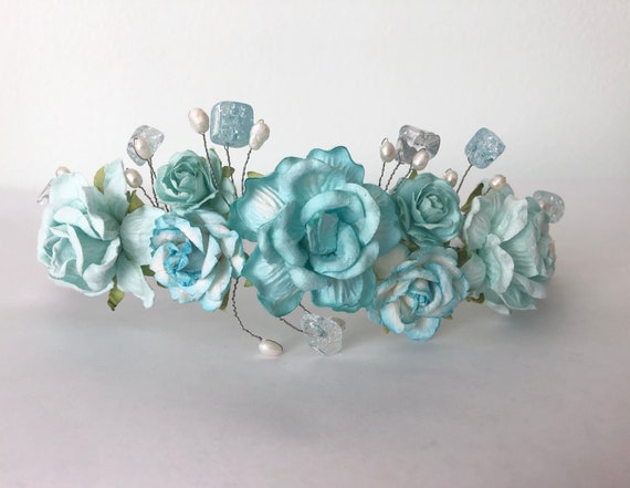 Baby blue flower crown store