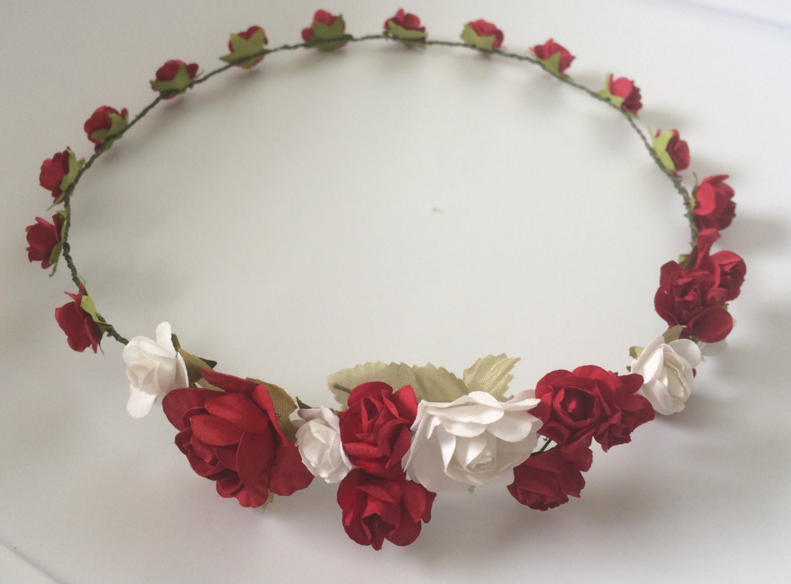 Flower Crown Red Rose Crown Flower Girl Headband - Etsy