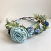 Handmade Blue Paper Rose Flower Crown: Wedding Hairpiece - Etsy