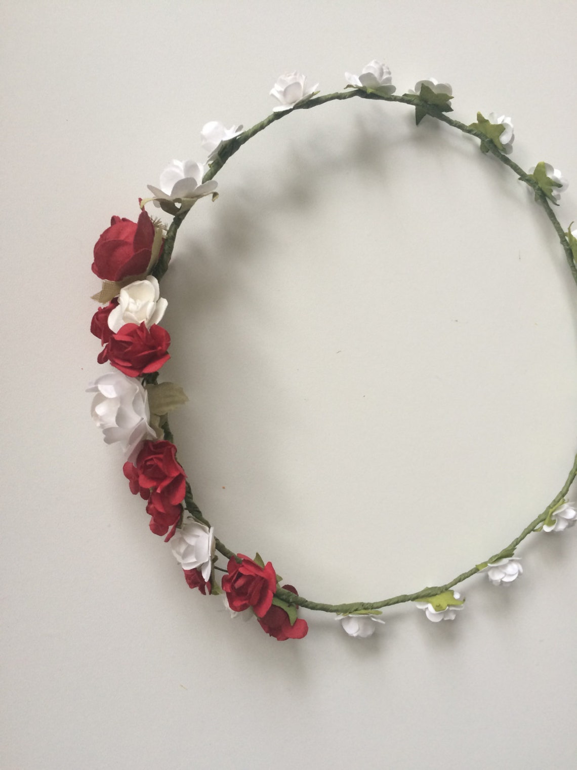 Flower Crown Red Rose Crown Flower Girl Headband | Etsy