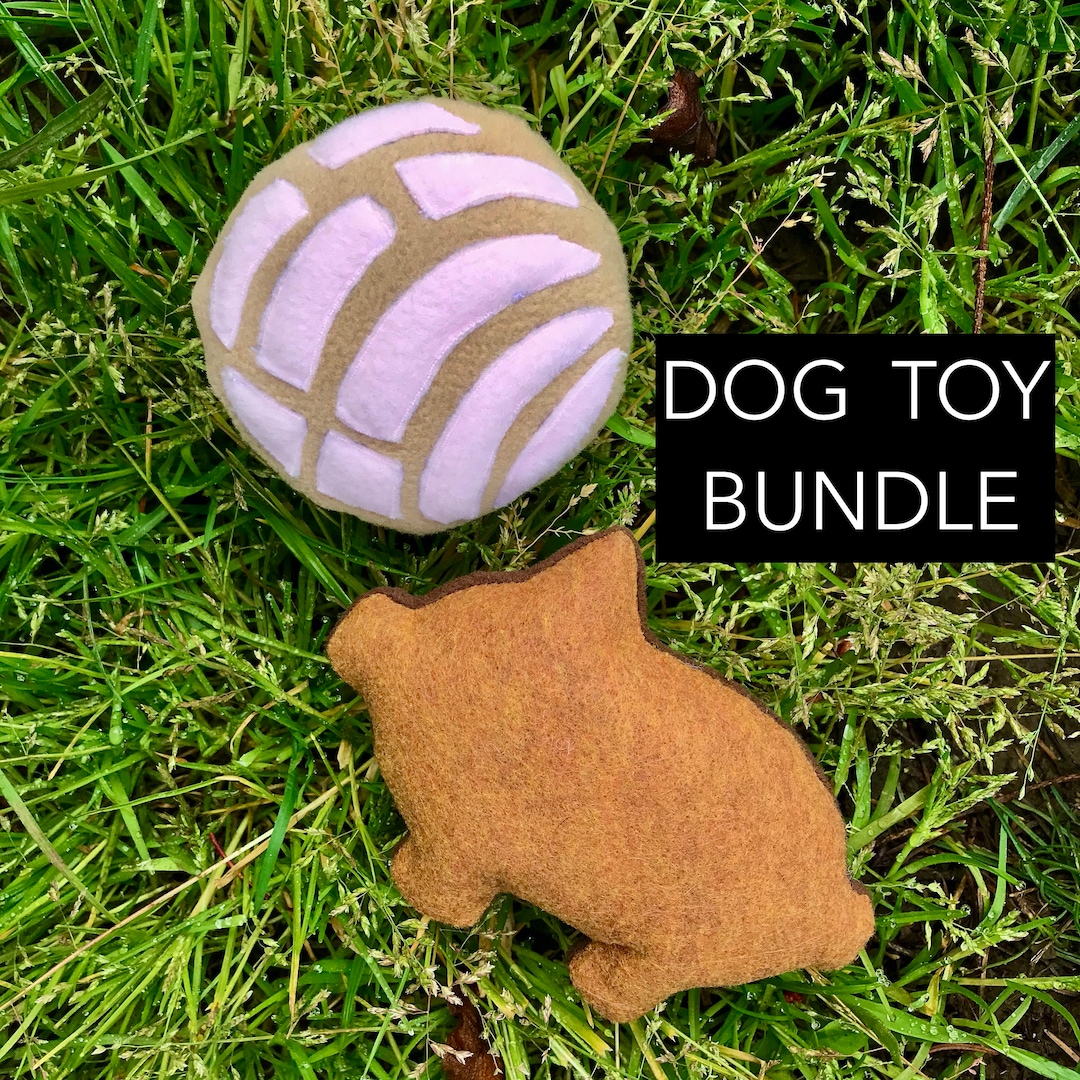 Concha Dog Toy Squeaker Toy Set, Concha & Puerquito Pan Dulce Dog Toys ...