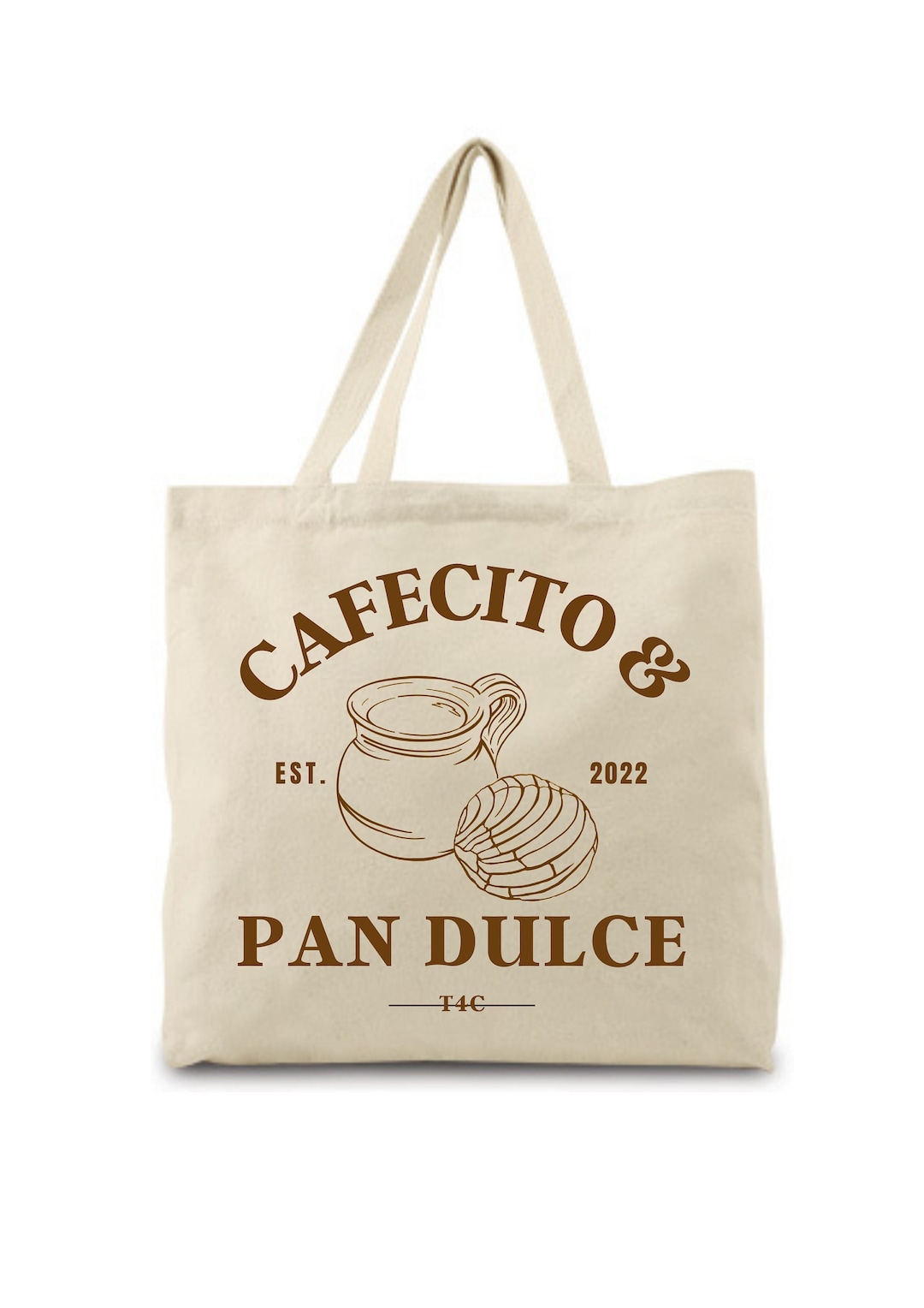 Coffee Tote Bag, Cafecito & Pan Dulce Fall Canvas Latina Tote Bag ...
