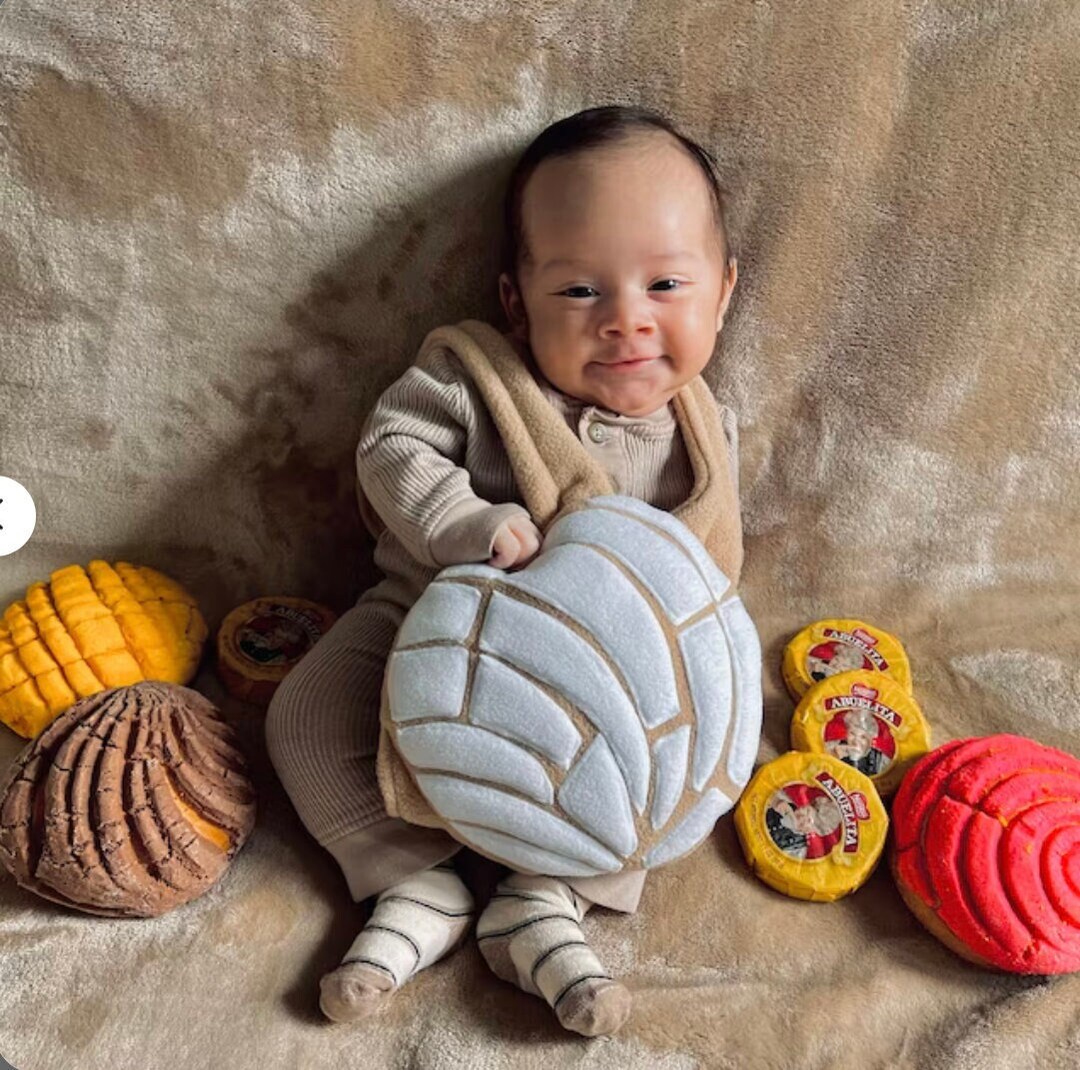 White Concha Baby Costume, Concha Costume, Concha Pan Baby Costume ...