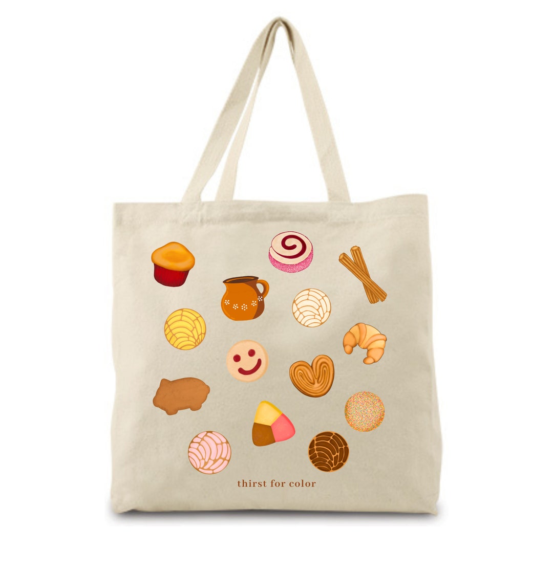 Pre-order Pan Dulce Concha Pan Tote Bag, Reusable Large Latina Tote Bag ...