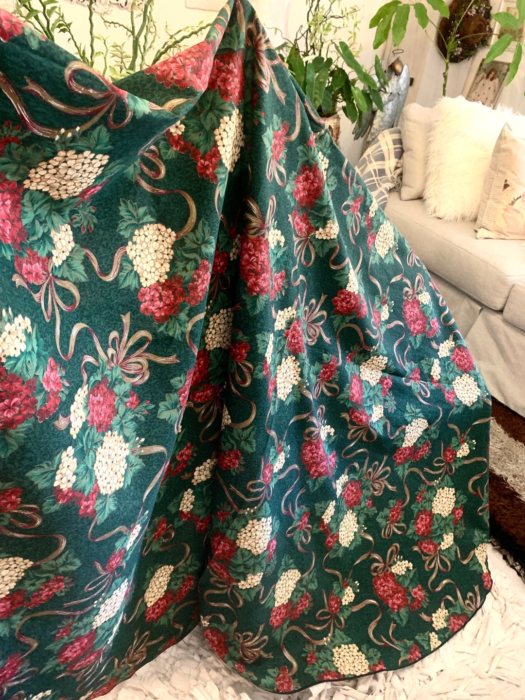 Vintage Terrisol by Karsten Xmas Tablecloth Made in Brazil, Cotton ...