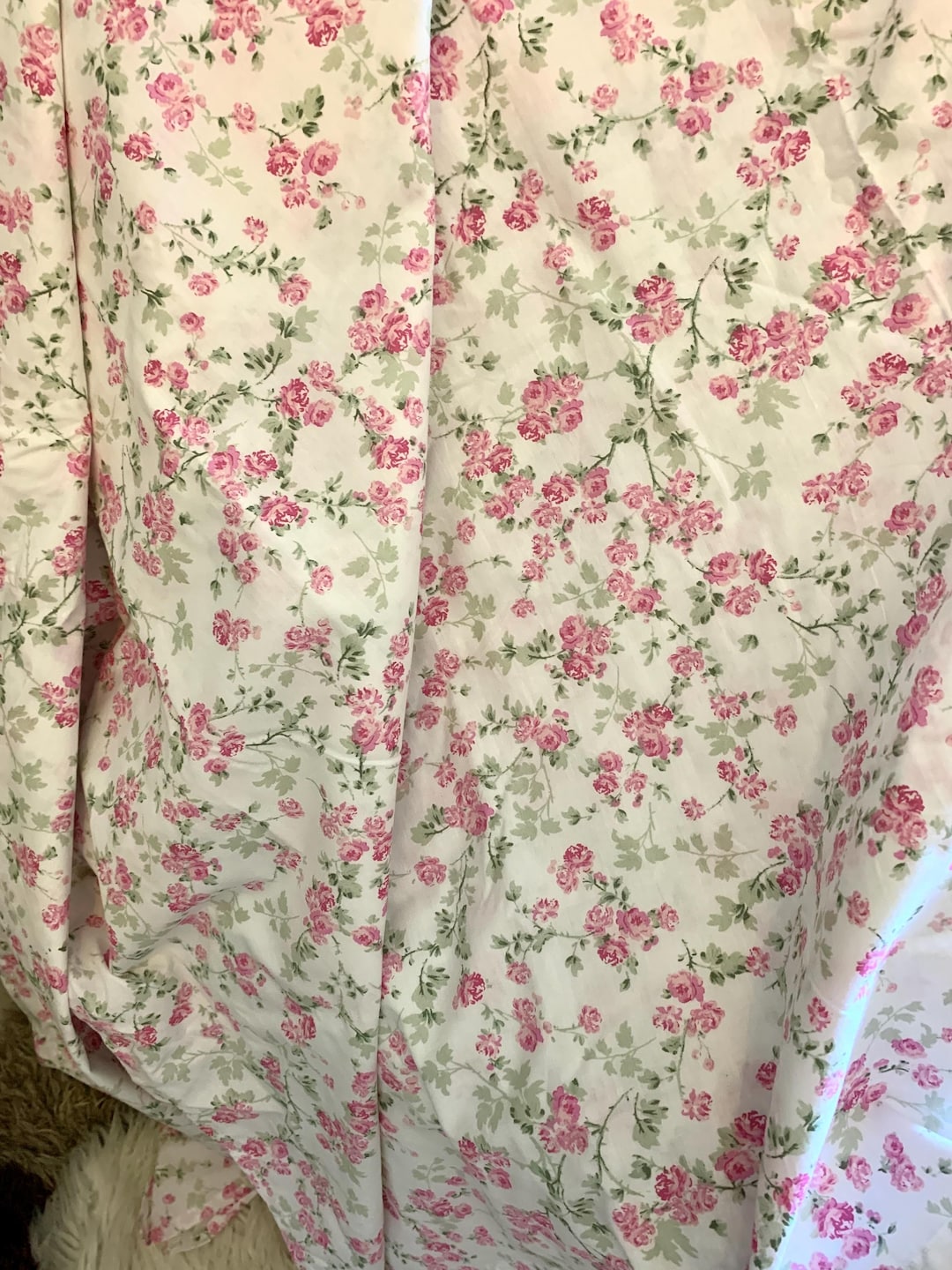 Rachel Ashwell Simply Shabby Chic Queen Flat Sheet, Pink Floral Cotton ...