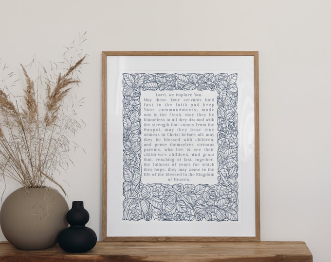Catholic Marriage Blessing, Art Print, Digital Download, Religious ...