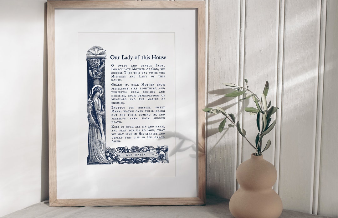 Our Lady of This House Prayer || High-quality Print || Vintage Blessed ...
