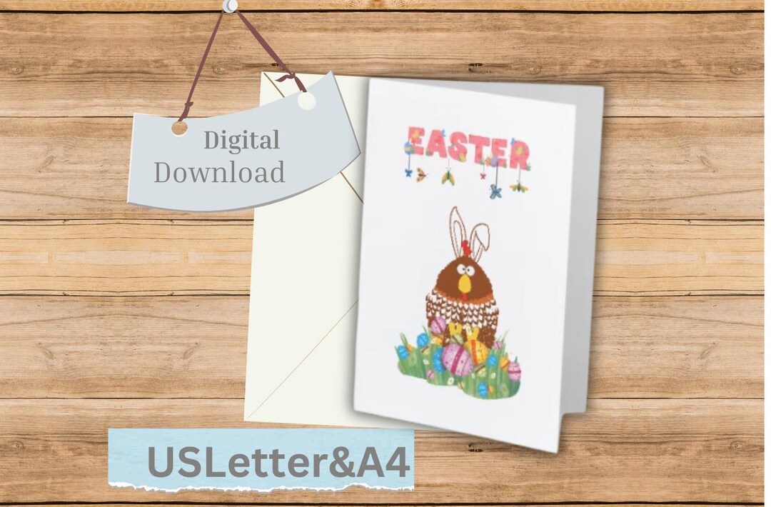 Printable Easter Chicken Card/ Printable Early Easter Cards/ Happy ...