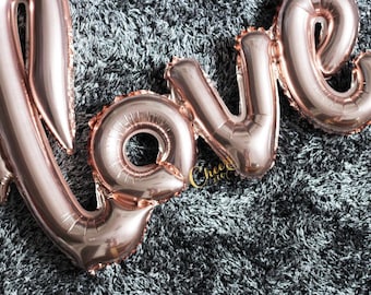 40 Rose Gold Script LOVE Balloon Engagement Party - Etsy