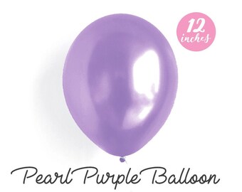 12 PACK Metallic Purple Balloons, Purple Decor 12 30cm Purple Pearl ...