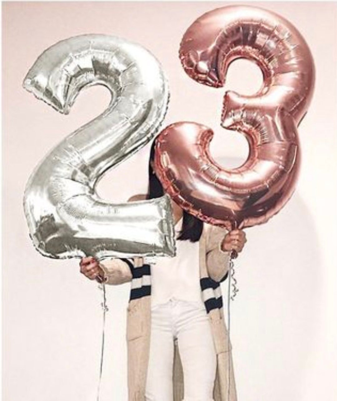 32" BIG Number Balloons - Birthday Balloon - Number Foil Balloon - Gold ...
