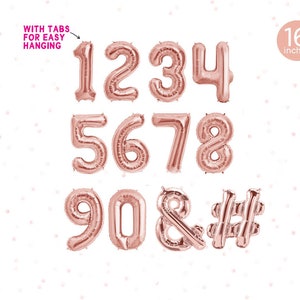 16" ROSE GOLD Letter/number Balloons - Create Your Balloon Banner ...