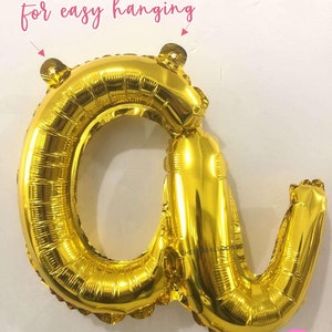 16" Script GOLD Letter Balloons - Create Your Balloon Banner - Gold ...