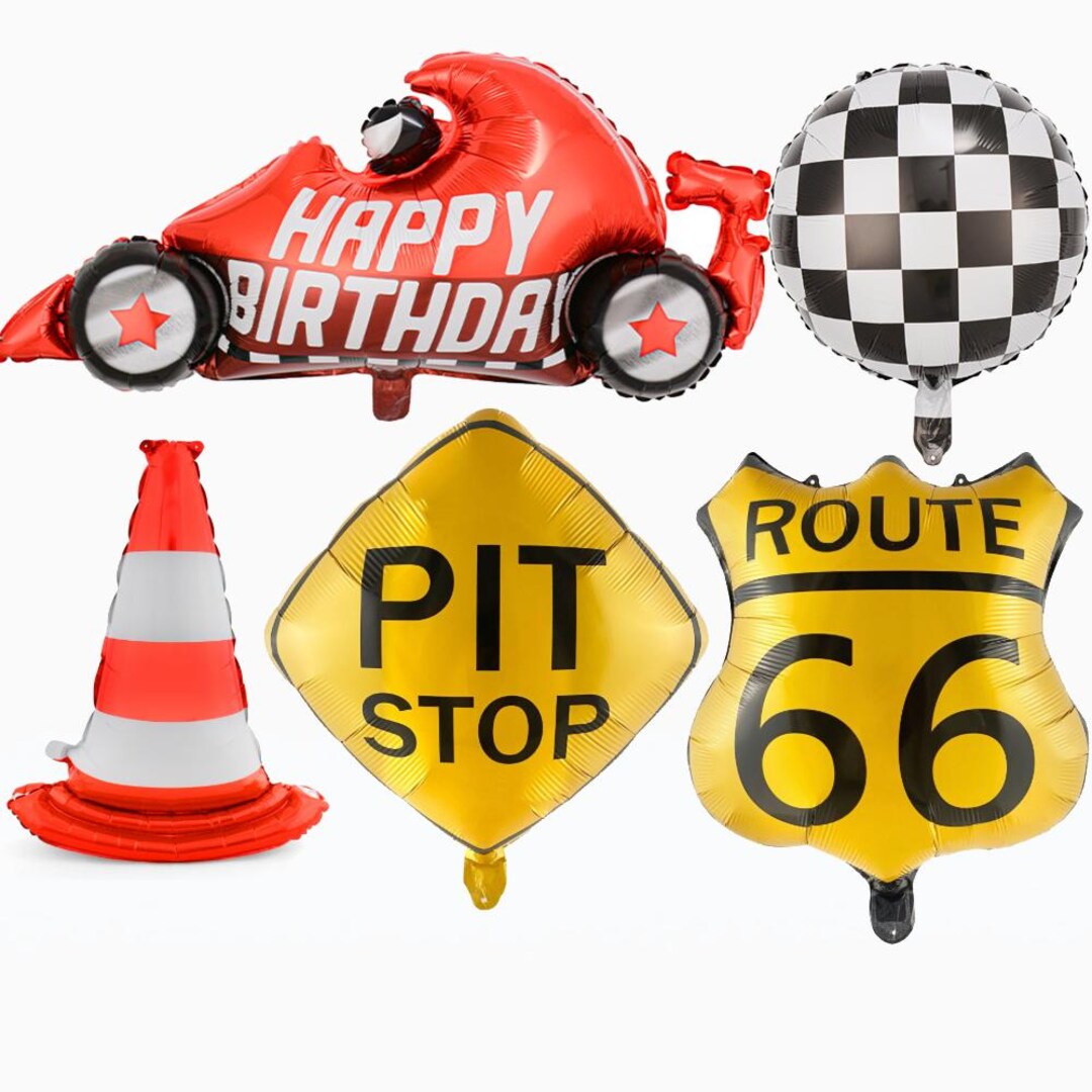 Race Car Party Balloons || Choose Individual Balloon or Full Set, Pit ...