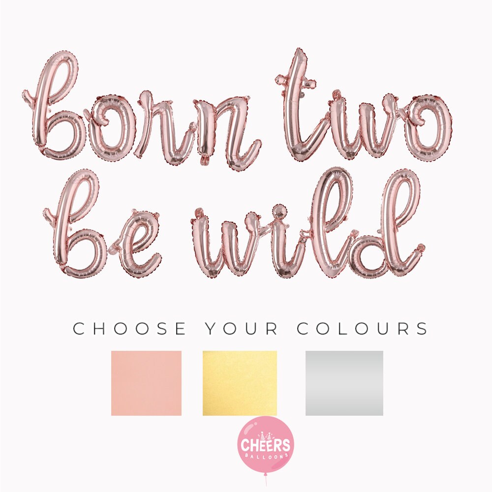 Born Two Be Wild Script Letter Balloons | Cursive, Second Birthday, Two ...