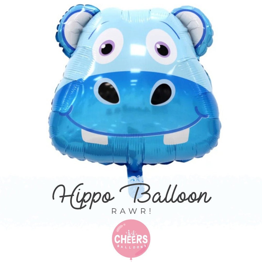 Hippo Party Balloon 21" || Hippopotamus/party Decor/animal Balloon/zoo ...