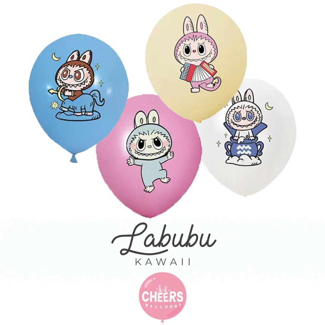 Labubu Latex Balloon Set | Cartoon Printed Party Balloons, Sagittarius ...