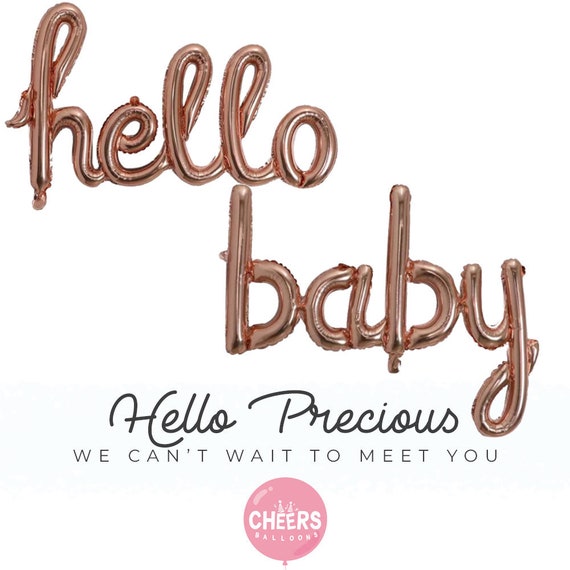 HELLO Baby Script Foil Balloon Rose Gold /foil | Etsy