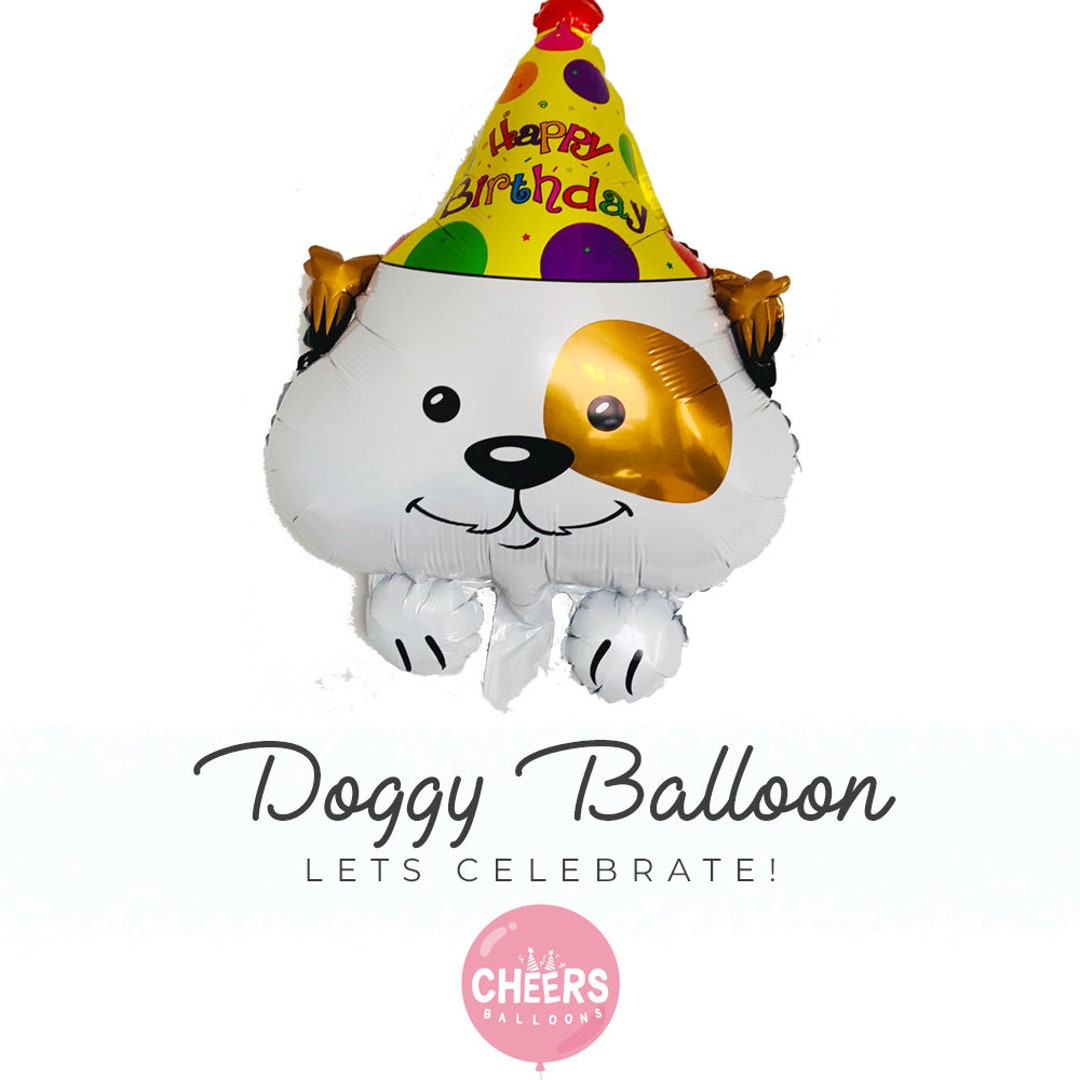 Party Dog Balloon | - Happy Birthday, Puppy, Celebrate, Spotted - Etsy