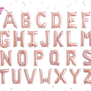16" ROSE GOLD Letter/number Balloons - Create Your Balloon Banner ...