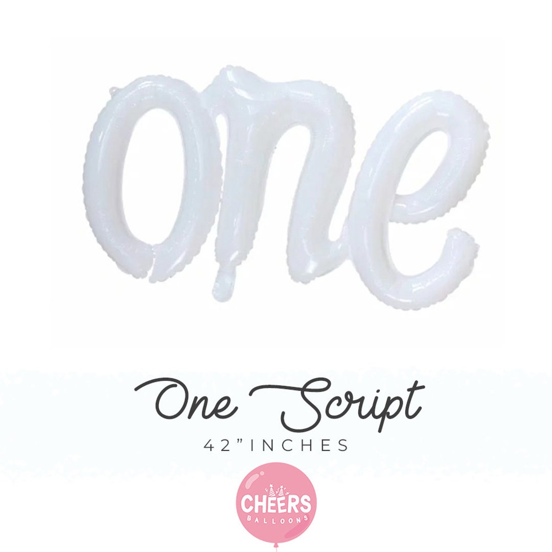 White One Script Balloon 24" Wide Party Balloon - First Birthday, Party ...