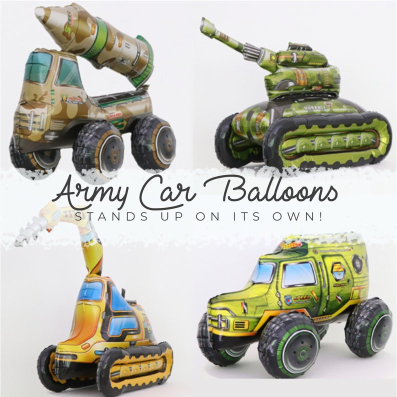 Army Vehicles Party 3D Standing Balloons | Air Force One, Navy, Tanks ...