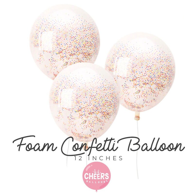 12 Foam Ball Confetti Balloon Latex Balloons - Etsy
